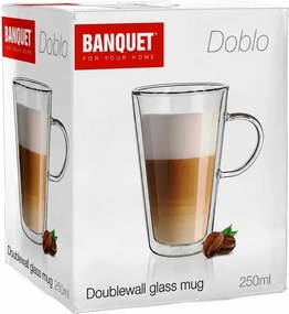 Banquet Doblo dvoustěnný skleněný hrnek 250 ml