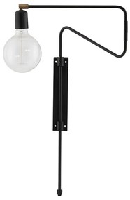 OnaDnes -20% House Doctor Černé kovové nástěnné světlo Swing 35 cm