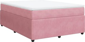 Box spring postel s matrací růžová 140x190 cm samet 3285643