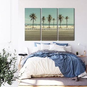 Vícedílný obraz Palmy Na Pláži Ipanema V Rio De Janeiru Nedostatek Nedostatek Plátno Canvas 180x120