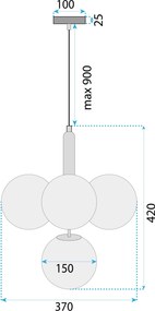 Závěsný lustr APP1574-5CP zlatý