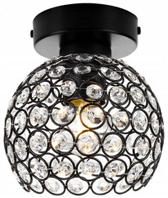 Stropní svítidlo Crystal, 1x černé křišťálové stínítko