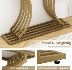Costway Moderní konzolový stůl s bílou deskou z umělého mramoru a vstupním
