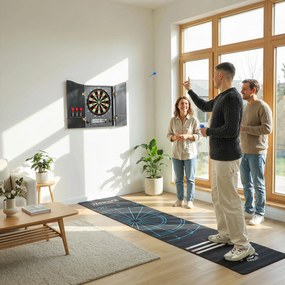 SPORTNOW Elektronický terč E Dartboard s dveřmi vzhled dřeva, LED displej, hlasové hlášení, 6 šipek, 24 náhradních hrotů