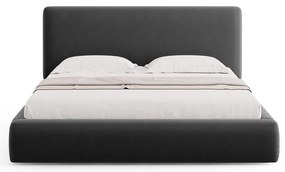 Tmavě šedá čalouněná dvoulůžková postel s úložným prostorem s roštem 180x200 cm Colonel – Cosmopolitan Design