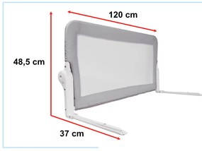 Creative Corner Bezpečnostní branka zábrana na postel 120cm šedá