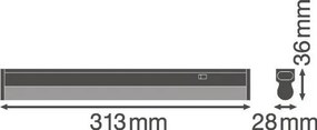 LED svítidlo LEDVANCE Linear Compact Switch 300mm 4W/4000K neutrální bílá