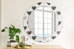 Kulaté zrcadlo s dekorem Abstraktní srdce fi 60 cm