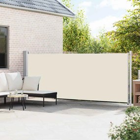 Zatahovací boční markýza / zástěna 614 x 160 cm krémová 313376