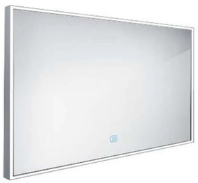Nimco Zrcadla - Zrcadlo v rámu s LED osvětlením, 120x70 cm, hliník ZP 13006V