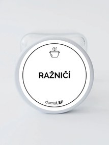 Samolepka na kořenky RAŽNIČÍ bílá 5 cm tučné písmo