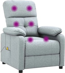Masážní křeslo světle šedé textil 289672