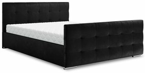 Manželská postel 160 cm Billie (černá) (s roštem a úložným prostorem). 1046823