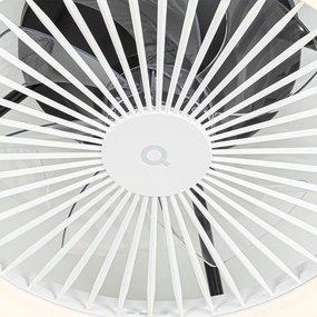 Chytrý stropní ventilátor černý 54 cm vč. LED stmívatelný s dálkovým ovládáním - Dave