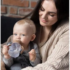 Lovi První hrneček se slámkou a závažím 150 ml hnědý