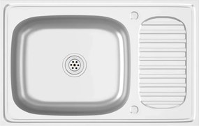 Kuchyňský dřez s odtokem stříbrný 800x500x155 mm nerezová ocel 147232