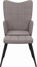 Relaxační židle se stoličkou taupe textil 327961