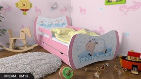 Dětská postel Dream vzor 13 140x70 cm růžová