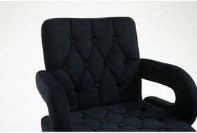 LuxuryForm Barová židle  BOSTON VELUR na stříbrném talíři - černá