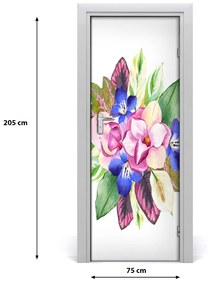 Samolepící fototapeta na dveře kytice květin 75x205 cm