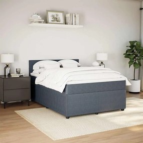 Box spring postel s matrací tmavě šedý 140 x 190 cm samet 3290035