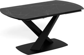 Rozkládací jídelní stůl Morella 160/240 cm černý mramor/černý