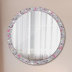 Kulaté dekorativní zrcadlo Panda unicorn fi 100 cm