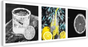 Obraz na plátně Nápoj s citronem Panorama - 120x40 cm