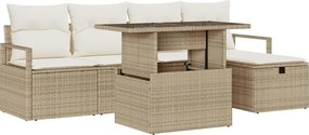 Sada zahradních pohovek 6 ks Béžová polyratan 3361120