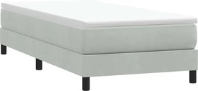 Postel Box Spring bez matrace Světle šedá 90x220 cm Samet 3315855