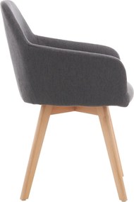 Designové křeslo, tmavě šedá/buk, CLORIN 2 NEW