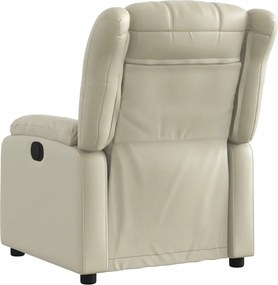 Elektrické polohovací křeslo krémové umělá kůže 3205251