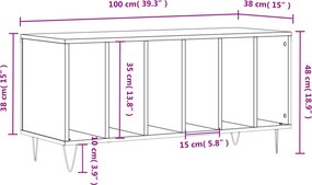 vidaXL Skříňka na LP desky 100x38x48 cm kompozitní dřevo [831754] Barva: Černá