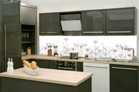 DIMEX | Fototapeta do kuchyně Jemné kvítí KI-260-181 | 260 x 60 cm | bílá, meruňková, zelená