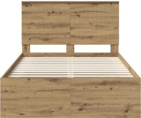 Rám postele Umělecký dub 120 x 200 cm Masivní borové dřevo 3411036