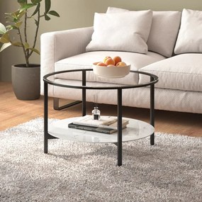 vidaXL Čajový stolek černý a bílý mramor 70 cm tvrzené sklo [331618] Barva: Černá a bílý mramor