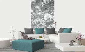 DIMEX | Vliesová fototapeta na zeď Abstrakt růže II. MS-2-0378  | 150 x 250 cm | šedá, bílá