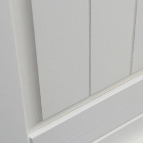 Massive home | Belluno Elegante velká bílá vitrína 2D z masivu s ořechovou deskou