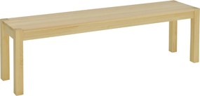 HOMCOM 3místná dřevěná lavice Jídelní lavice ve venkovském stylu z borovicového dřeva s nosností do 330 kg přírodní 150 x 33 x 45 cm do kuchyně a jíd…