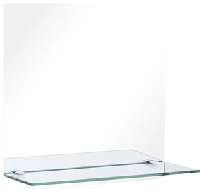 vidaXL Nástěnné zrcadlo s policí 40 x 40 cm tvrzené sklo