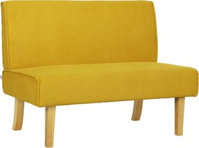 HOMCOM 2místná pohovka, pohovka s manšestrovým vzhledem, dřevěné nohy, čalouněná pohovka, dvoumístná pohovka do ložnice, obývacího pokoje, 110 x 62 x…
