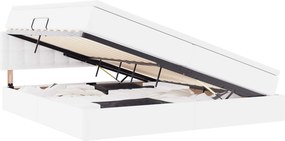 Postel s úložným prostorem a matrací Úplně bílá 200 x 200 cm 3370410