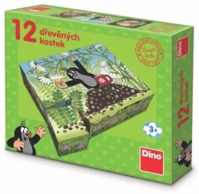 Dino Dřevěné kostky Krtek a přátelé 12 ks