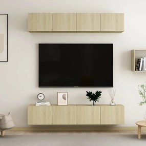 TV skříňky 4 ks dub sonoma 80 x 30 x 30 cm kompozitní dřevo 3078955