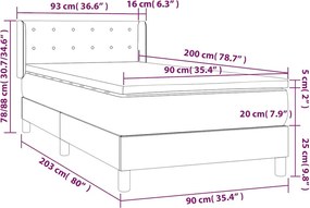 Box spring postel s matrací krémová 90x200 cm textil 3130006