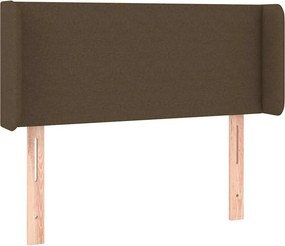 Čelo postele s LED tmavě hnědé 93 x 16 x 78/88 cm textil 3122941