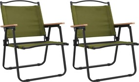 Kempingové židle 2 ks zelené 54 x 55 x 78 cm oxfordská látka 319486