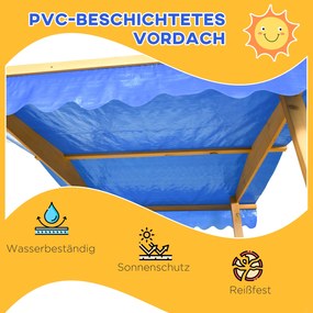 Pískoviště Outsunny bez podstavce, výškově nastavitelné, 107,5 x 107,5 x 110 cm, pískoviště se stříškou, pískoviště s krytem, přírodní| Aosom