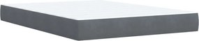 Box spring postel s matrací tmavě šedý 140 x 190 cm samet 3286313