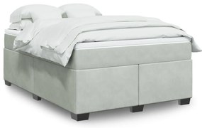 Box spring postel s matrací světle šedá 140x200 cm samet 3285287